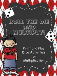 multiplication games - roll the die and multiply - print and play