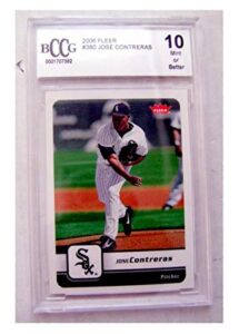 autograph warehouse 409745 jose contreras trading card - graded slabbed 10 mint bccg 2006 fleer no.380- cuban chicago white sox 67