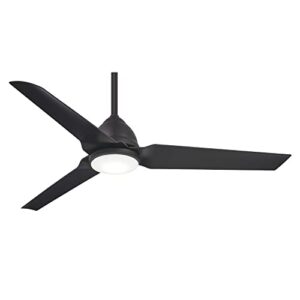 minka-aire f753l-cl java 54 inch outdoor ceiling fan with integrated led light in coal finish