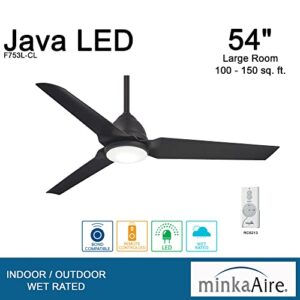 MINKA-AIRE F753L-CL Java 54 Inch Outdoor Ceiling Fan with Integrated LED Light in Coal Finish