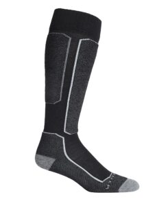 icebreaker merino ski+ light men’s over the calf socks, merino wool blend, soft, cushioned knee high socks for men with supported ankle, achilles, instep - black, x-large