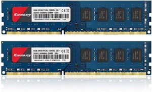 kuesuny 16gb kit (8gbx2) ddr3l-1600 udimm, pc3l-12800/pc3l-12800u 8gb cl11 240 pin 2rx8 dual rank non ecc unbuffered 1.35v/1.5v desktop computer memory ram module upgrade