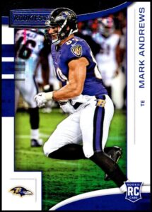 2018 rookies and stars football #174 mark andrews rc rookie card baltimore ravens rookie official nfl trading card produced by panini