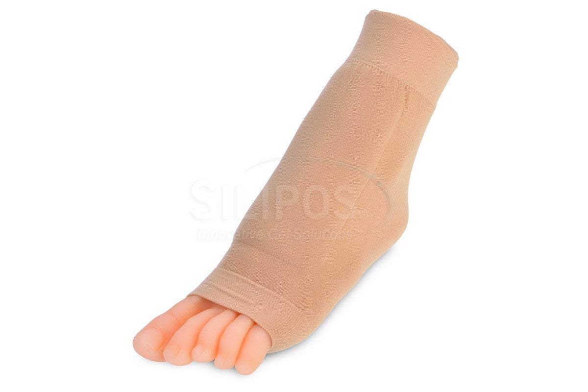 Silipos 92573 Skate Bite Protector - One Size, Ankle Compression Sleeve with Mineral Oil Gel Pads. Foot Care Products