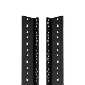 NavePoint 12U Vertical Rack Rail Pair DIY Kit with Hardware, Black