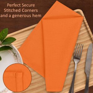 Ruvanti Cloth Napkins Set of 12, 18x18 Inches Napkins Cloth Washable, Soft, Durable, Absorbent, Cotton Blend. Table Dinner Napkins Cloth for Thanksgiving, Halloween Dinners Parties - Orange/Fall