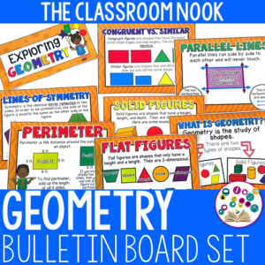 bulletin board set: geometry (7 posters, 8.5x11)