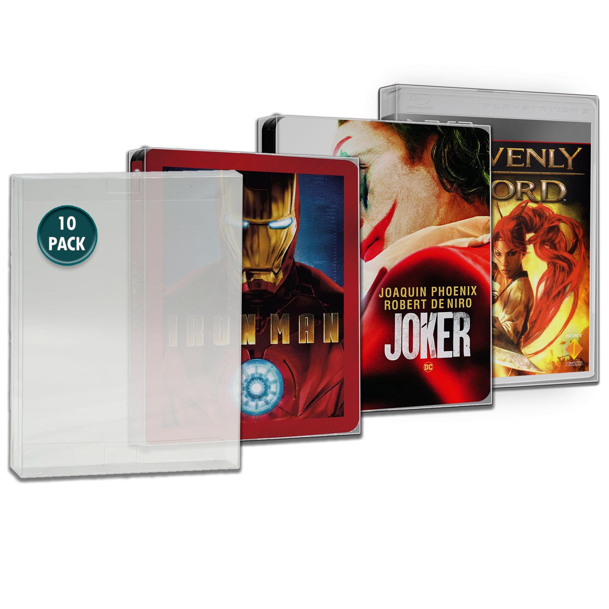 MALKO 10 Pack Steelbook Protector Case. Compatible with: 4K UHD | Blu-Ray | Arrow Video w/Slipcover | Criterion Blu Ray Case | PS3 PS4 PS5 Games & Steelbooks