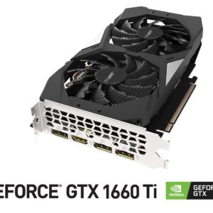 GIGABYTE GeForce GTX 1660 Ti OC 6G 192-bit GDDR6 DisplayPort 1.4 HDMI 2.0B with Windforce 2X Cooling System Graphic Cards- Gv-N166TOC-6GD