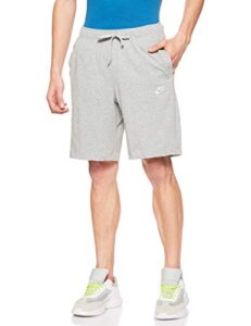 nike men's sportswear club short jersey, dark grey heather/white, medium