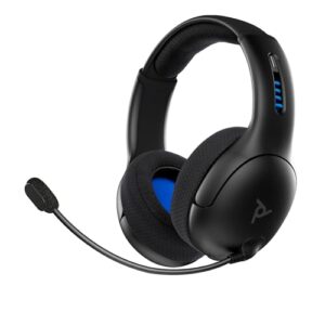 pdp gaming lvl50 wireless stereo headset with noise cancelling microphone: black - ps5/ps4