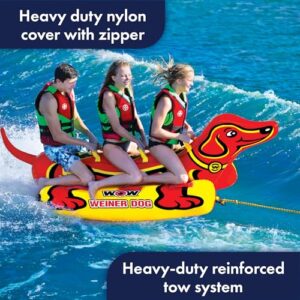 WOW Sports Weiner Dog Towable Tube for Boating - 1 to 3 Person Towable - Durable Tubes for Boating