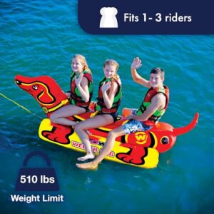 WOW Sports Weiner Dog Towable Tube for Boating - 1 to 3 Person Towable - Durable Tubes for Boating