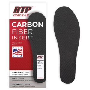 carbon fiber full shoe semi-rigid insert 25 cm men's size 8 or women's size 9 made in the usa