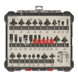 bosch professional 2607017476 30-piece set router bit set for wood for router with 1/4 inch shank