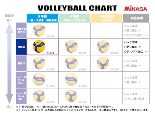 MIKASA V300W Volleyball, Blue, 5