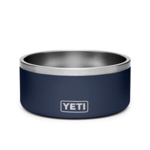 yeti boomer 8, stainless steel, non-slip dog bowl, holds 64 ounces, navy