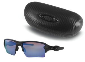 oakley prizm deep h2o polarized (matte black) with oakley carbonfiber ellipse o case sunglasses