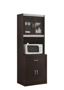 hodedah hik96 choco kitchen cabinet, chocolate grey