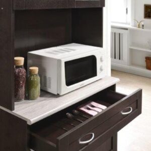 Hodedah HIK96 Choco Kitchen Cabinet, Chocolate Grey