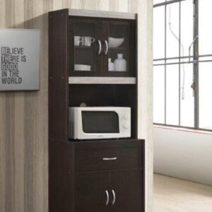 Hodedah HIK96 Choco Kitchen Cabinet, Chocolate Grey