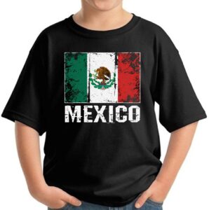 pekatees mexican flag t shirt for kids mexico shirt mexican soccer youth shirt black m