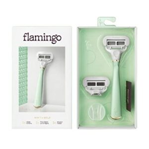 flamingo women's razor set (mint & gold)