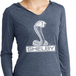 Ford Shelby Cobra Ladies Tri Blend Hoodie, Navy Medium