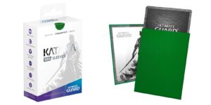 ultimate guard matte green katana sleeves standard size standard size 100 ct card sleeves individual pack