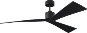 monte carlo 3adr60bkbk adler 60" ceiling fan with remote control, 3 abs blades, matte black