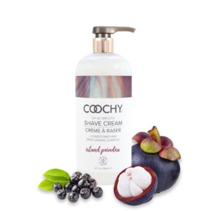 coochy intimate shaving cream | shave conditioner & moisturizer for face & body | ideal for sensitive skin care, anti-bump | island paradise, 32 oz