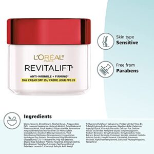 L'Oréal Paris Revitalift Anti-Wrinkle and Firming Face Moisturizer with SPF 25, Pro Retinol 2.55 oz