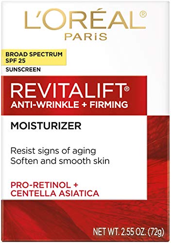 L'Oréal Paris Revitalift Anti-Wrinkle and Firming Face Moisturizer with SPF 25, Pro Retinol 2.55 oz