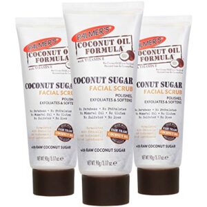 palmer's coconut oil formula coconut sugar facial scrub, 3.17 ounce (pack of 3)