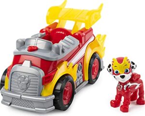 paw patrol, mighty pups super paws marshall’s deluxe vehicle with lights and sounds