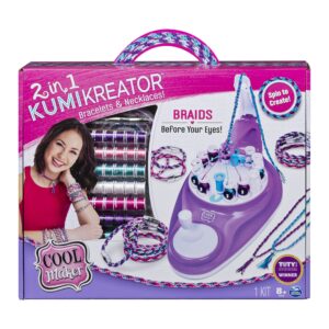 cool maker, 2-in-1 kumikreator, necklace and friendship bracelet maker activity kit, for ages 8 and up