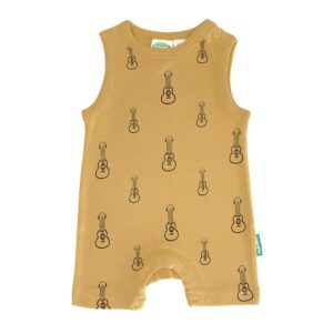 parade organic tank rompers - signature prints yellow ukuleles 6-12 months