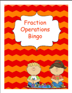 fraction operations bingo