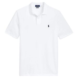 polo ralph lauren classic fit mesh pony logo polo shirt (xl, basicwhite)