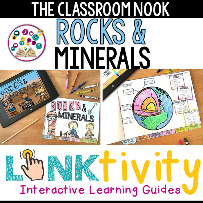 Rocks & Minerals LINKtivity Interactive Digital Learning Guide {Google Classroom Compatible}