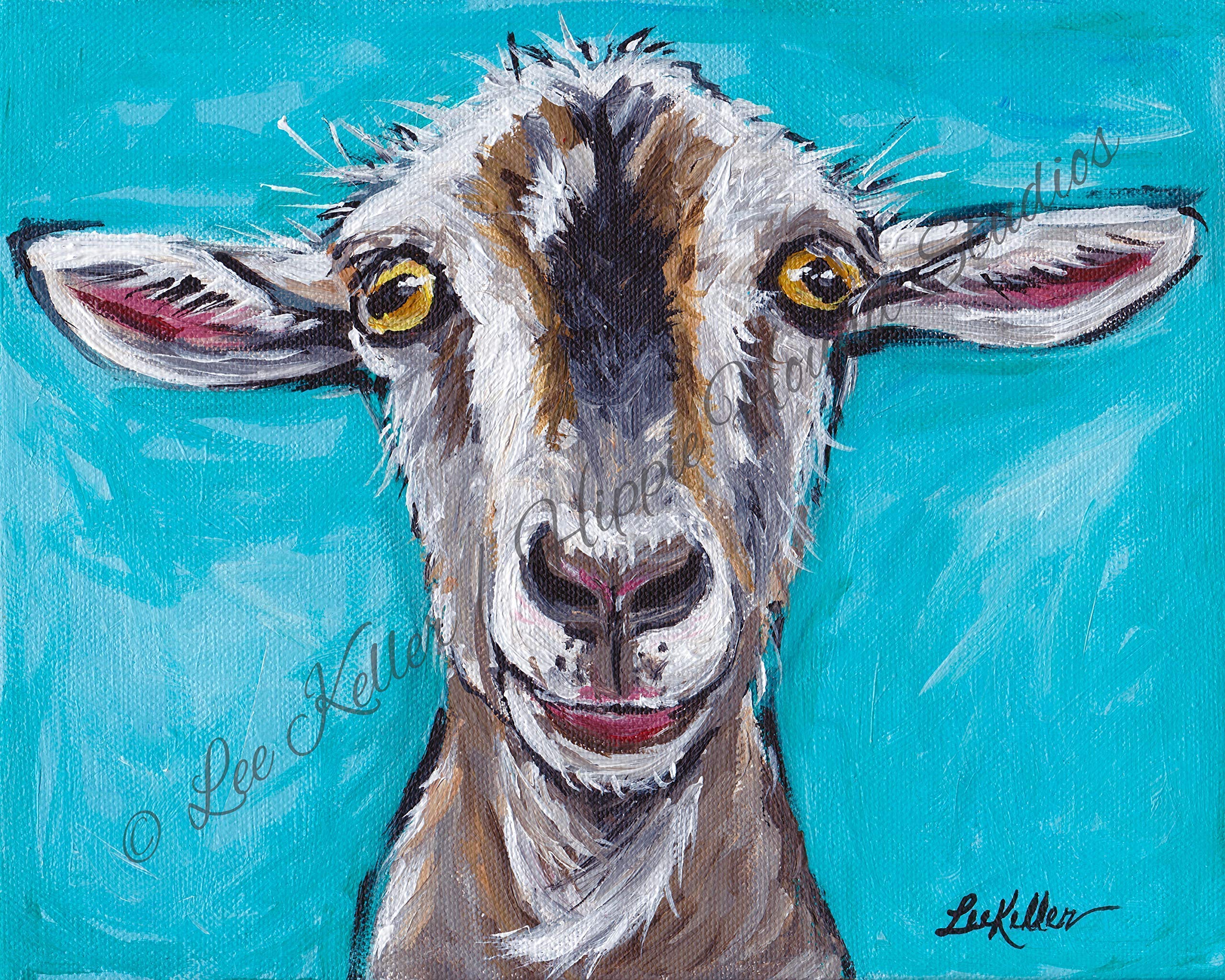 Goat art Print, Gizmo' Goat lover gift, Goat decor