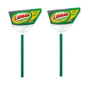 libman 201 precision angle broom with recycled broom fibers, 2 pack