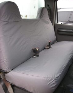 durafit seat covers f236 c8 1999-2007 ford f250-f550 work truck with a front solid bench seat, custom exact fit seat covers (f236 c8 gray endura)