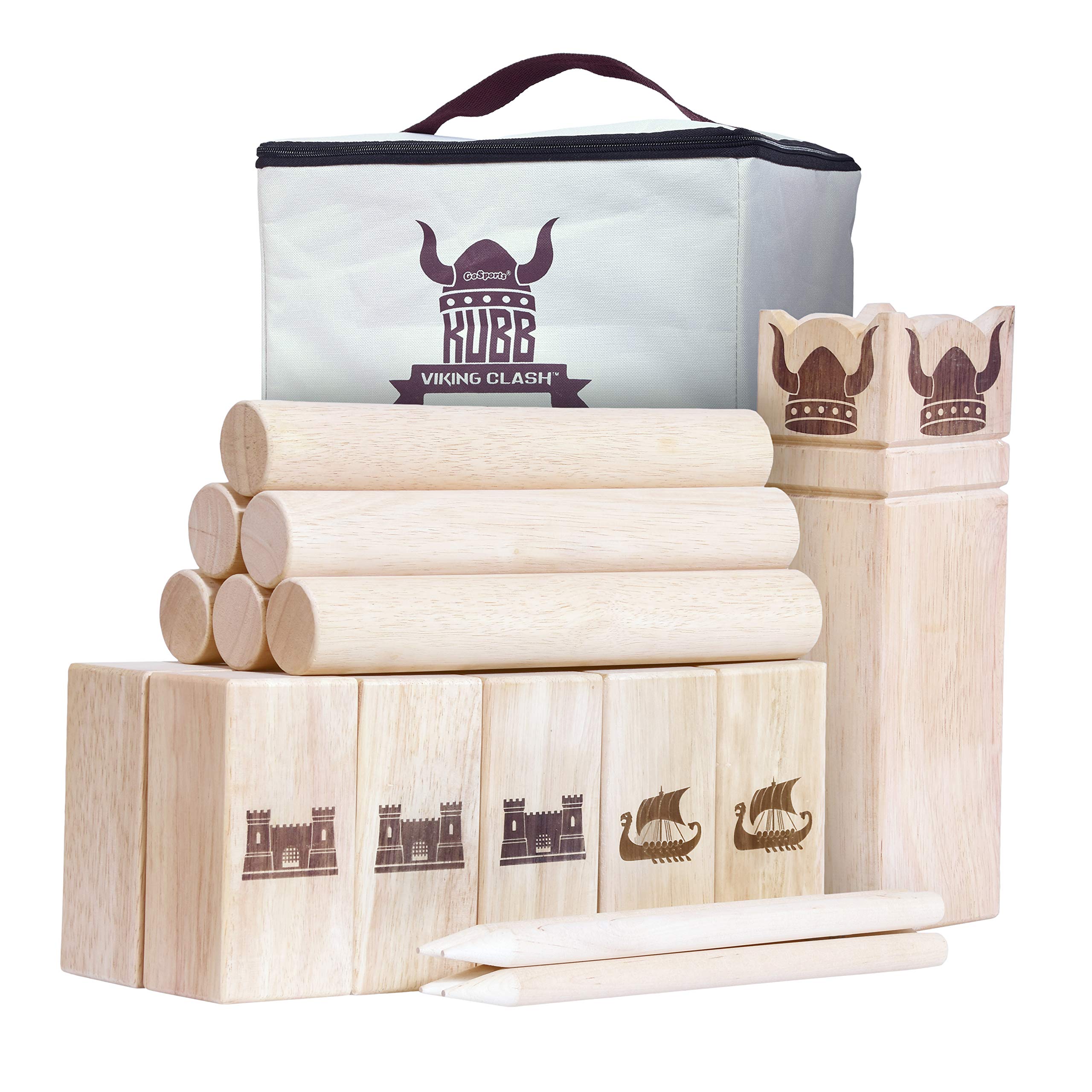 GoSports Kubb Viking Clash Toss Game Set for Kids & Adults