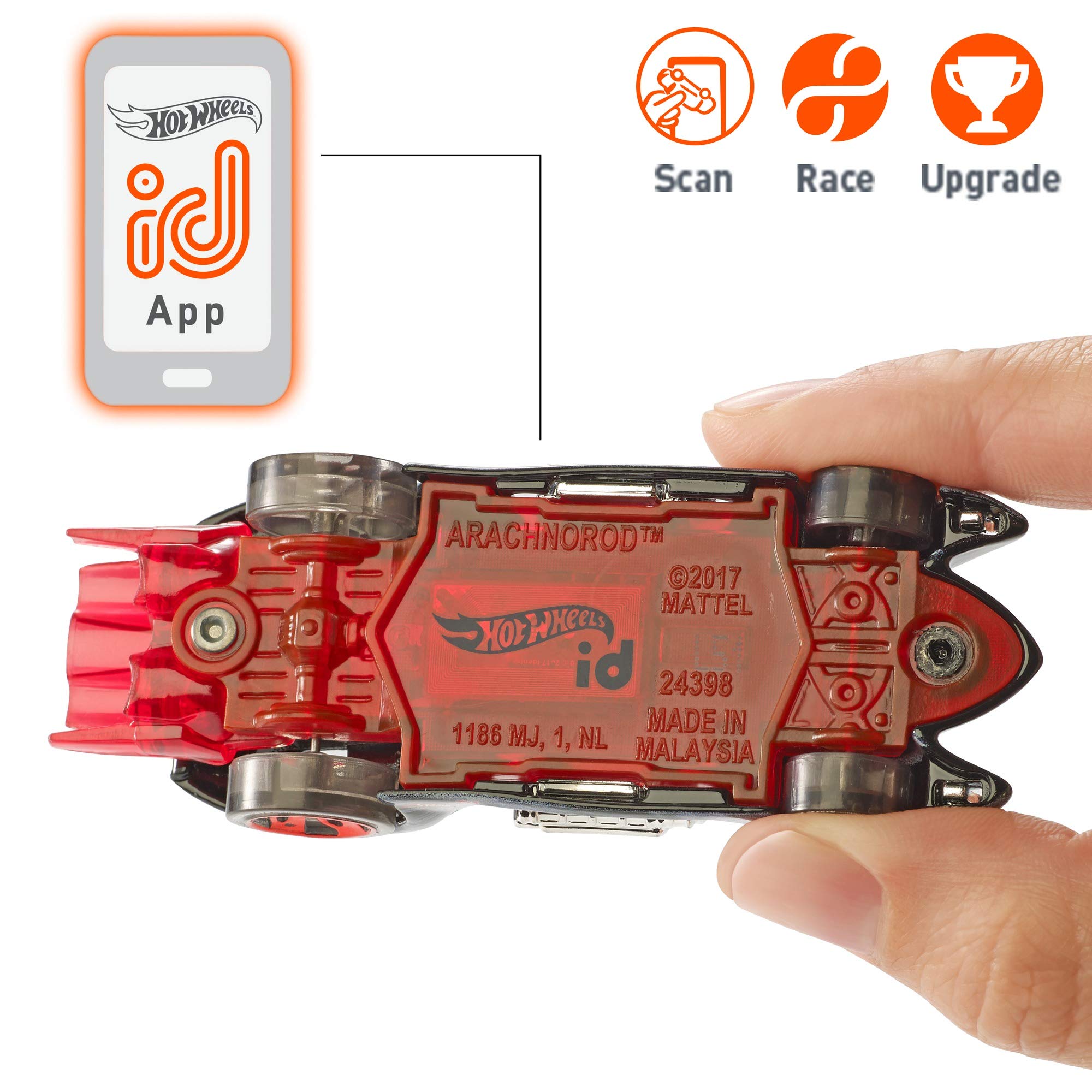 Hot Wheels id Vehicle Arachnorod Embedded NFC Chip Uniquely Identifiable 1:64 Scale Ages 8 and Older