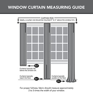 Sun Zero Jorah Botanical Print Thermal Insulated Energy Efficient Grommet Curtain Panel, 40" x 84", Linen