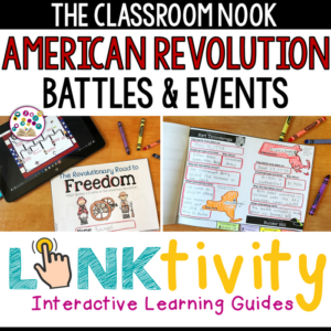 american revolution linktivity interactive learning guide + flipbook {google classroom compatible}