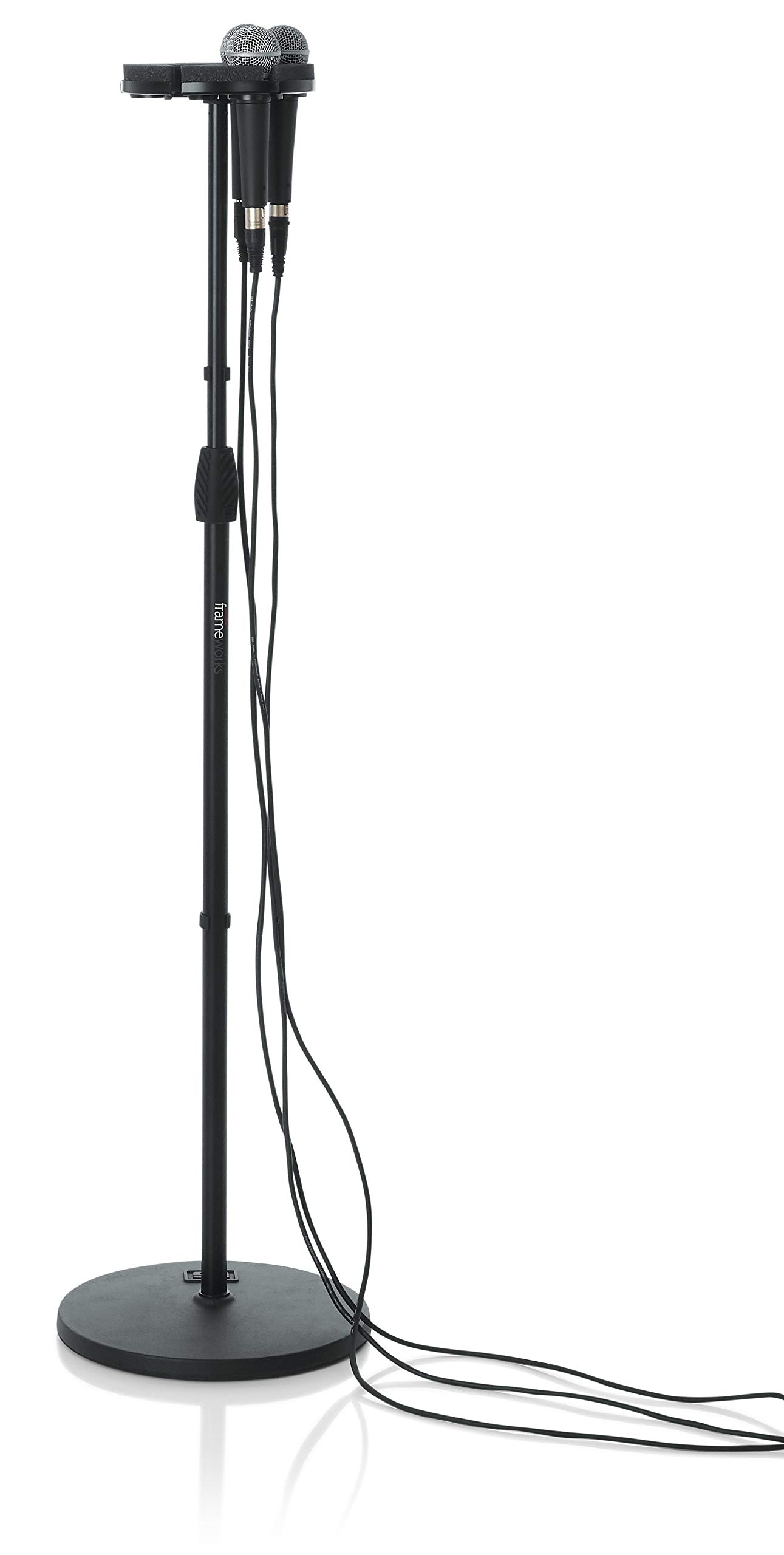 Gator Frameworks Mic Stand Adapter to Hold up to 6 Microphones; Fits Both Wired and Wireless (GFW-MIC-6TRAY) Black