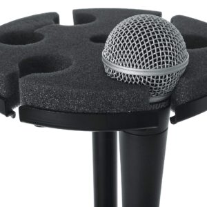 Gator Frameworks Mic Stand Adapter to Hold up to 6 Microphones; Fits Both Wired and Wireless (GFW-MIC-6TRAY) Black