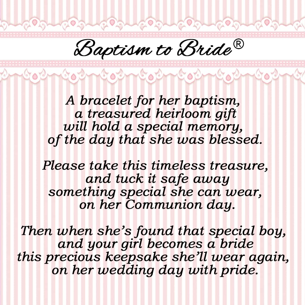 Cherished Moments Baptism to Bride Cross Bracelet Gift for Girls in Sterling Silver and Cultured Pearl